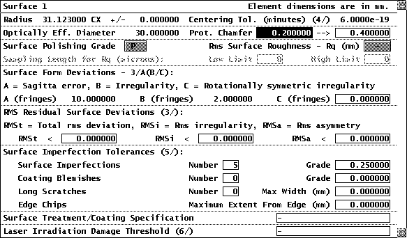SINGELEM.LEN – ISO 10110 Element Drawing Example